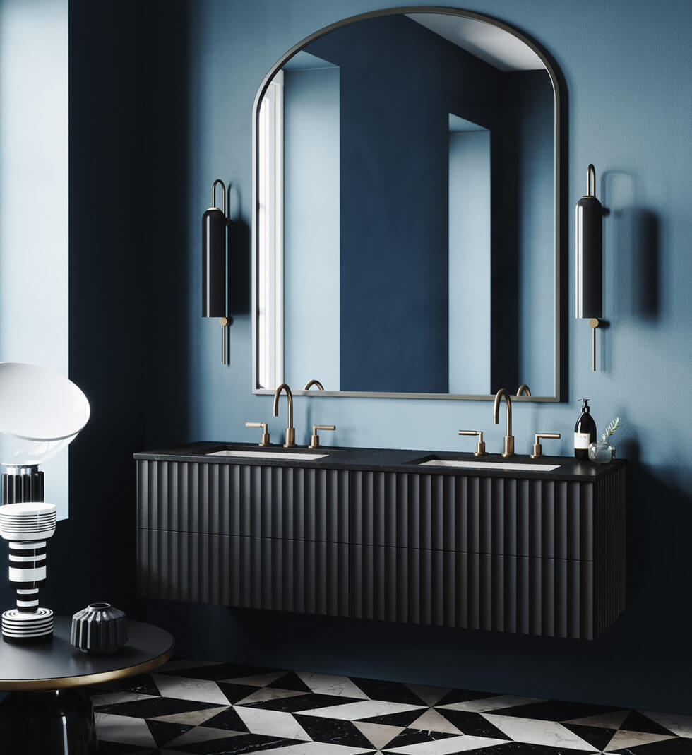 Badrum med kakel vs plastmatta, våtrumsskiva och målade väggar | Byggahus.se